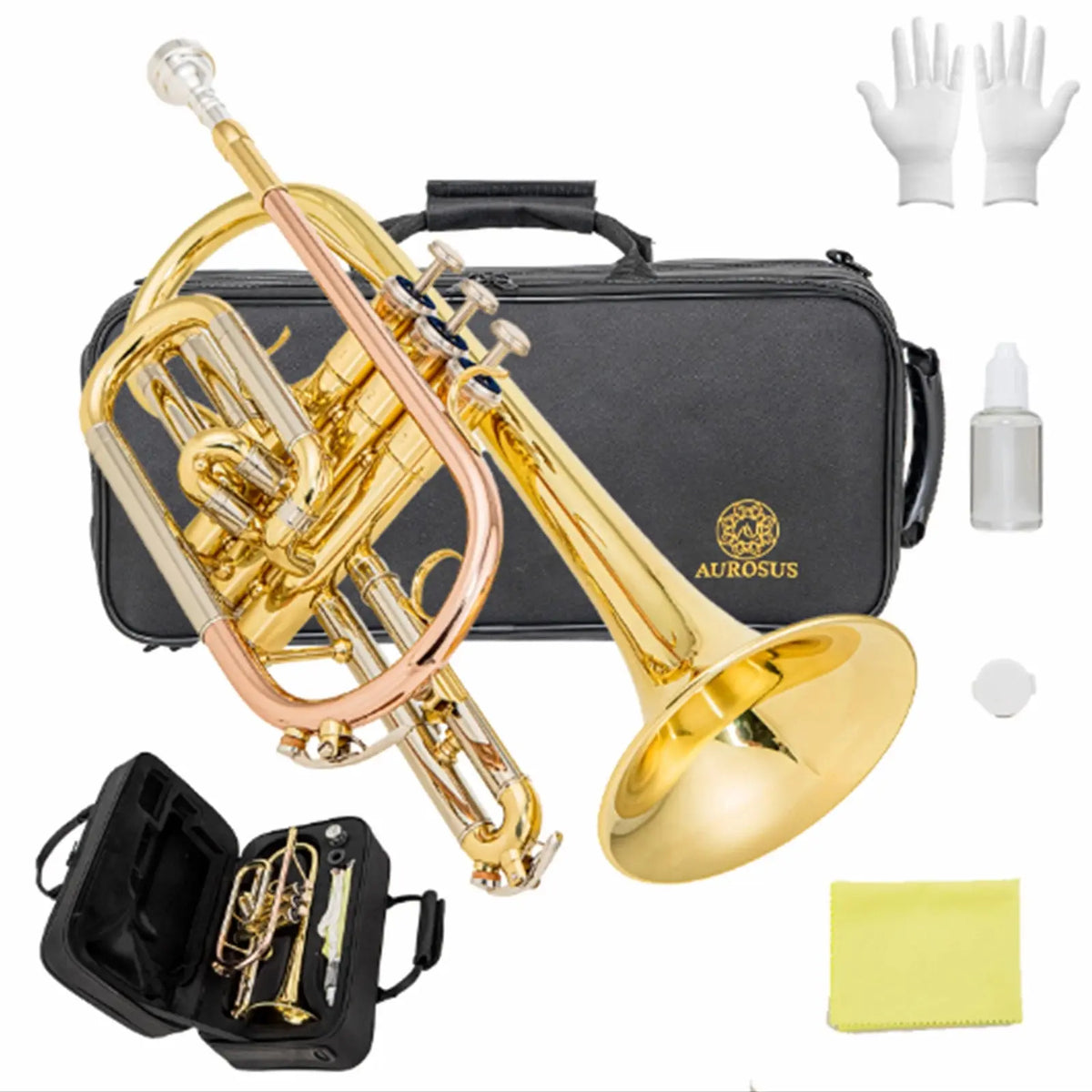 ACR 8330 Bb Cornet - Gold Brass Lacquered Finish, Stainless Steel– AUROSUS
