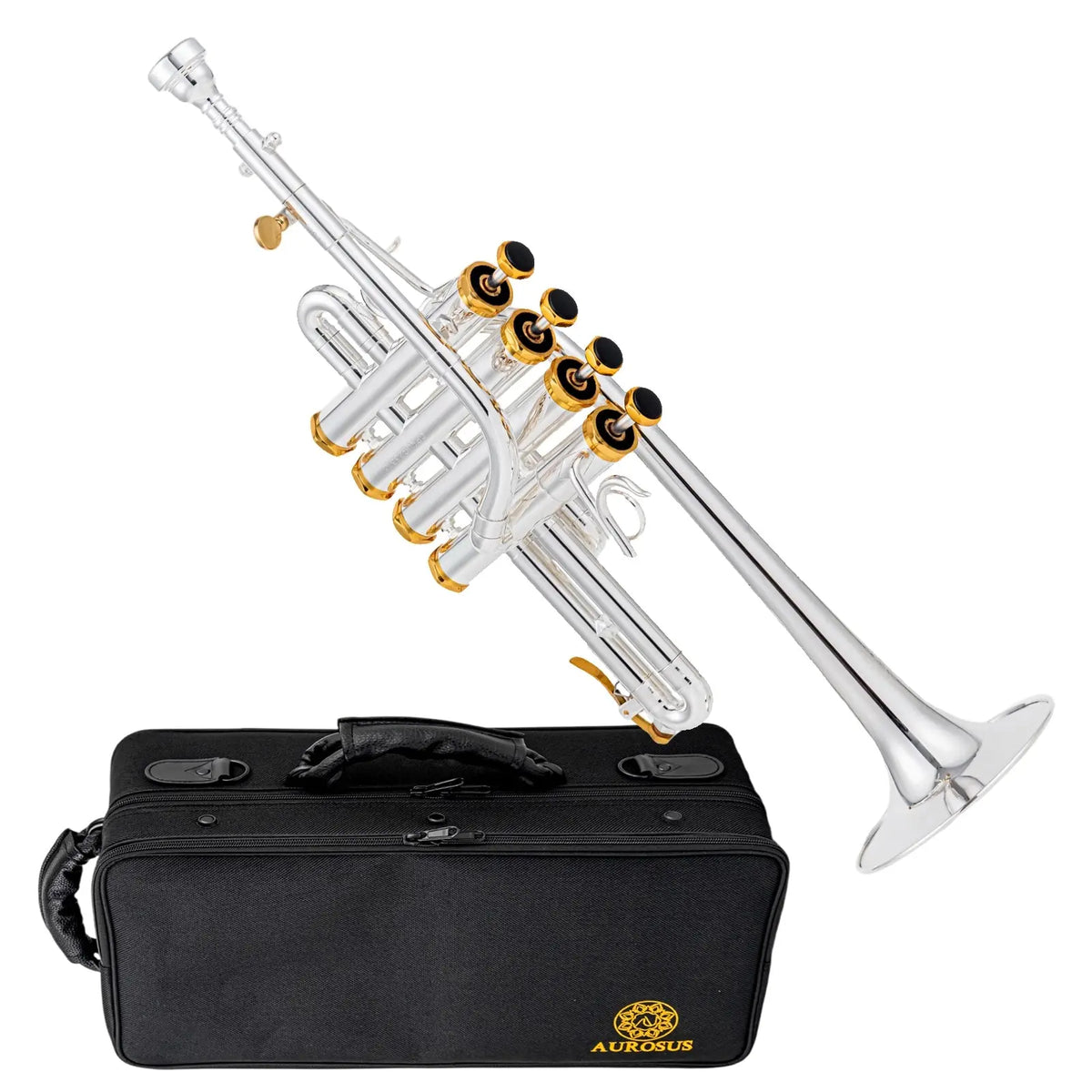 Aurosus Silver Piccolo Trumpet Bb/A 4-Valve with Case & Case - AUROSUS ...